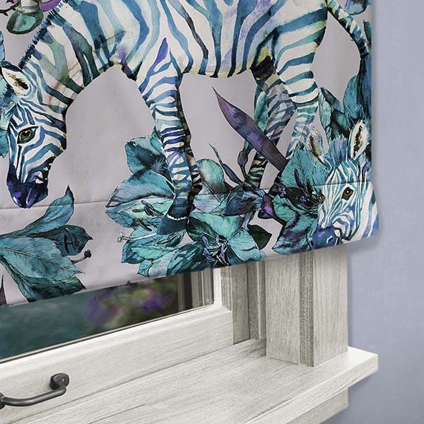 Blue And Green Zebra Print