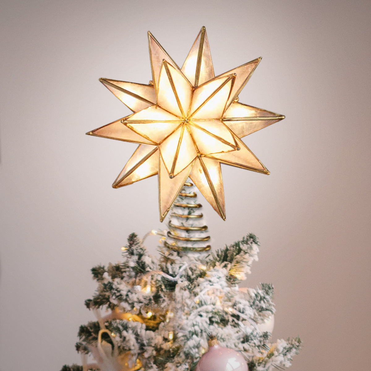 Gold Sputnik Capiz Tree Topper | SmithHönig