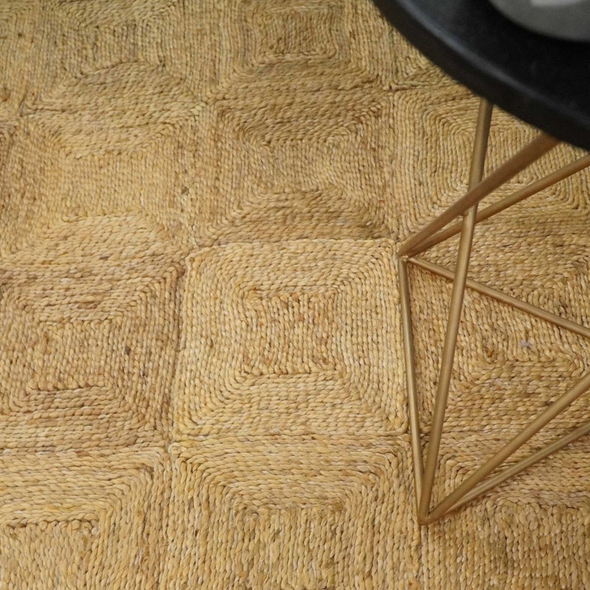 Hand Woven Natural Jute & Wool Rug