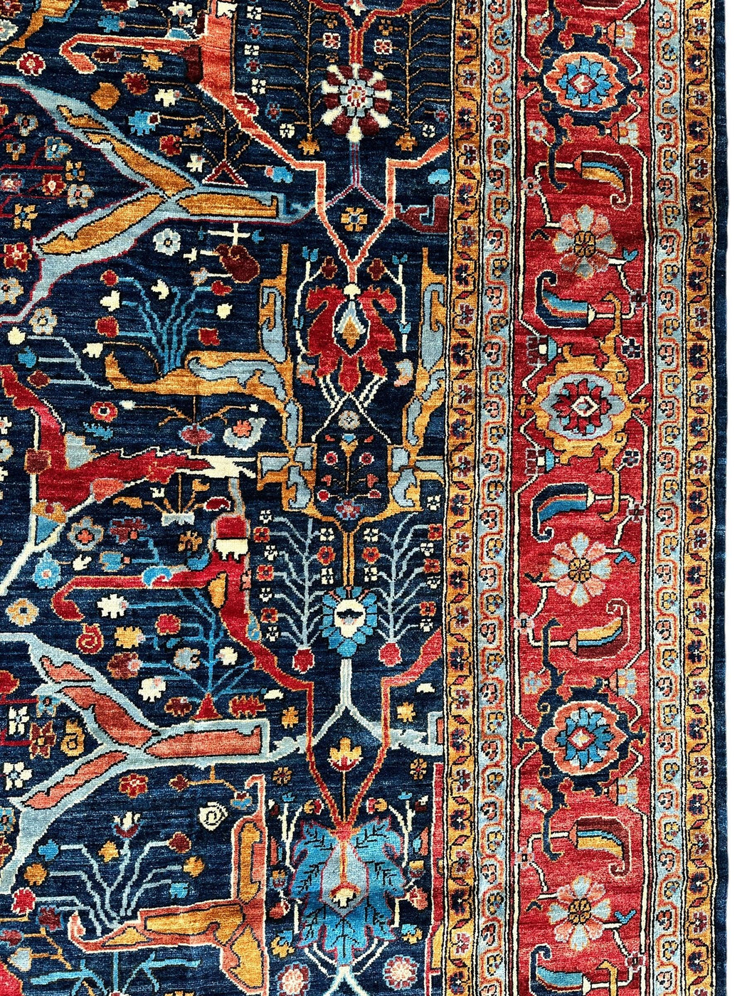 Hand-Knotted Afghani Bidjar Wool Rug – 9’x12’ – Intricate Geometric ...