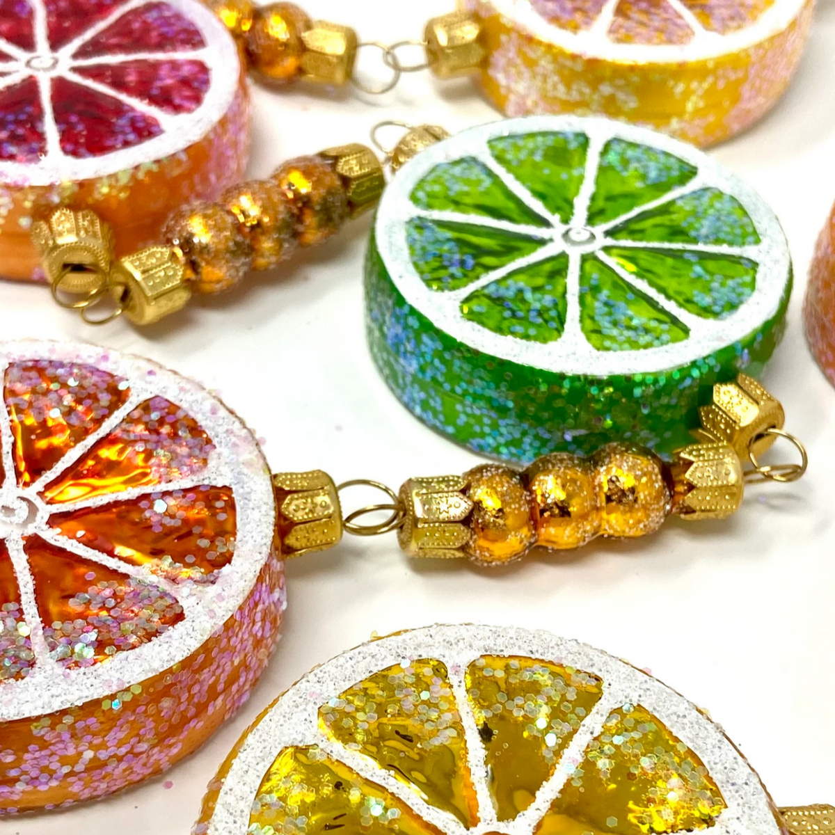 Citrus Fruit Slices Glass Tree Garland | SmithHönig