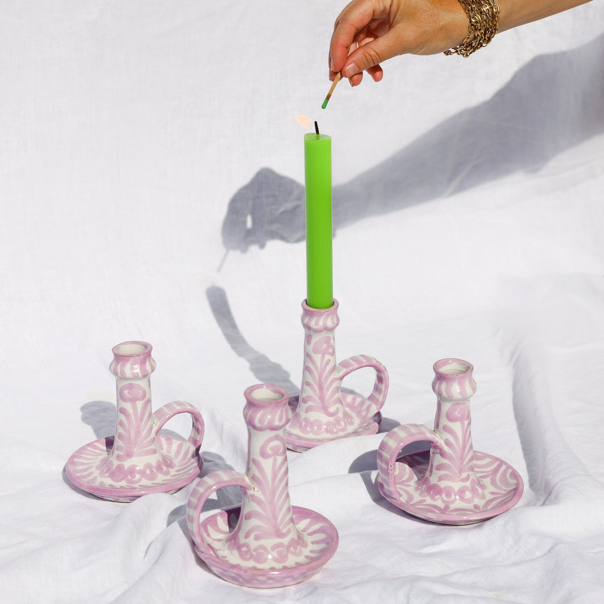 Candlestick with hand painted designs | SmithHönig