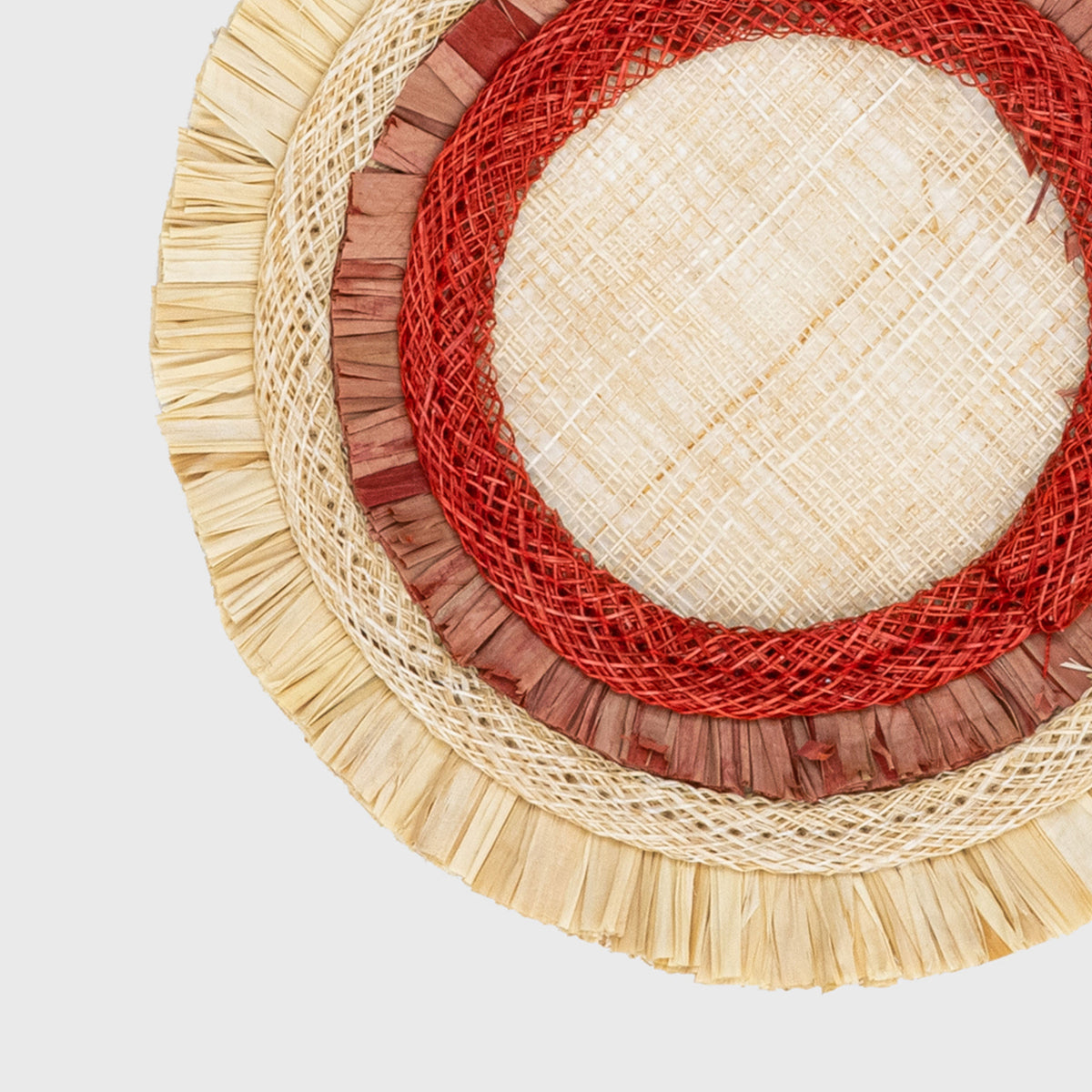 Ruffle edge straw coasters, red | SmithHönig