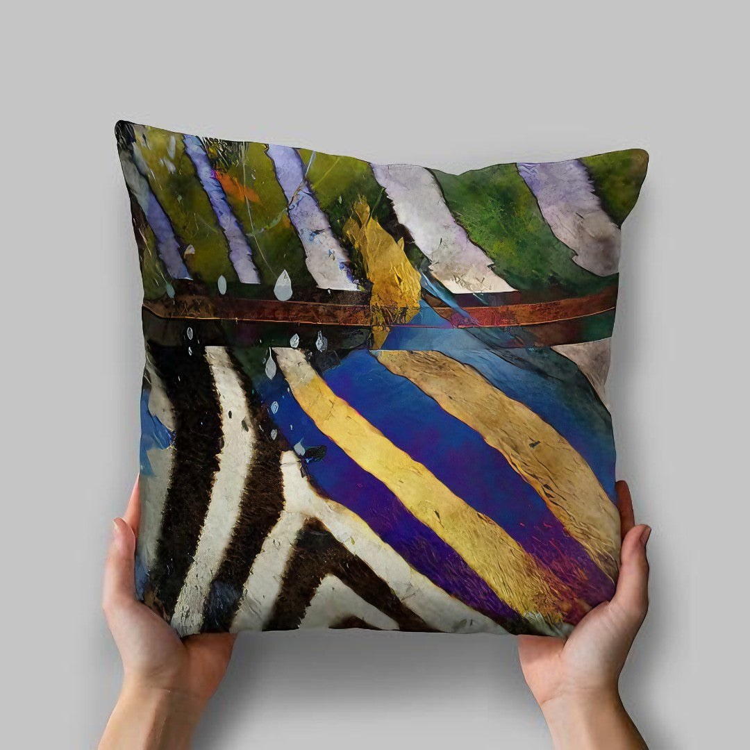 Original Artist-Designed Zebra Print Pillow | Luxe, Layered, and Sligh ...