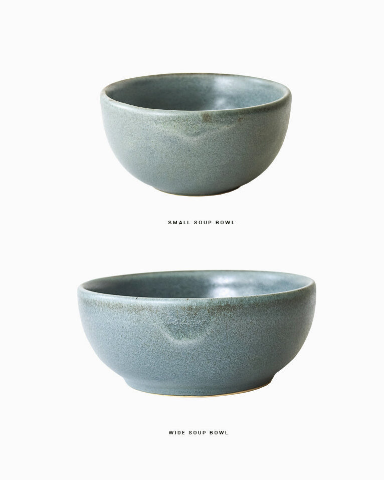 Aqua Ceramic Handmade Small Soup Bowls - Set of 4 | SmithHönig