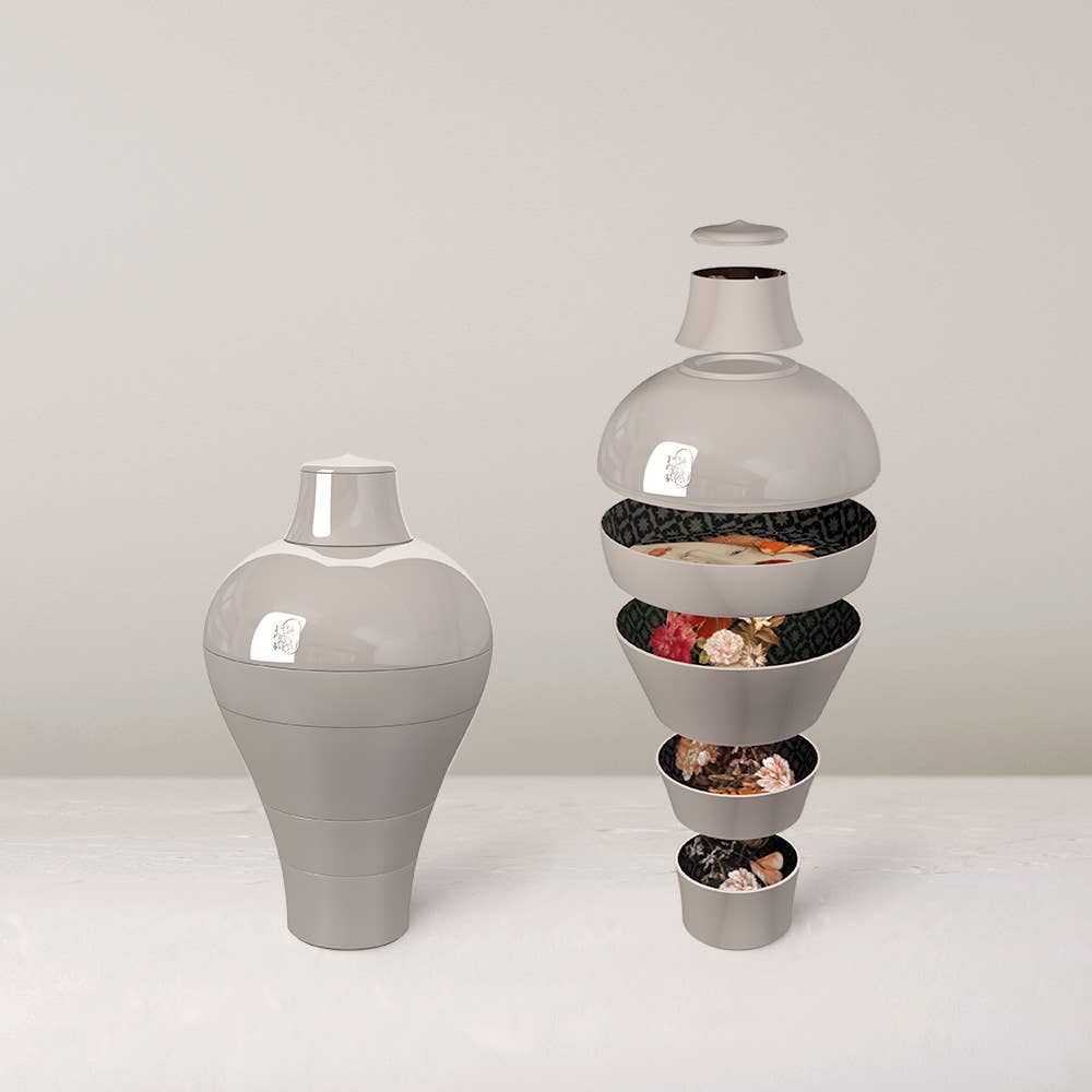 Stackable 6 Piece Dinner Set, Ming Muse