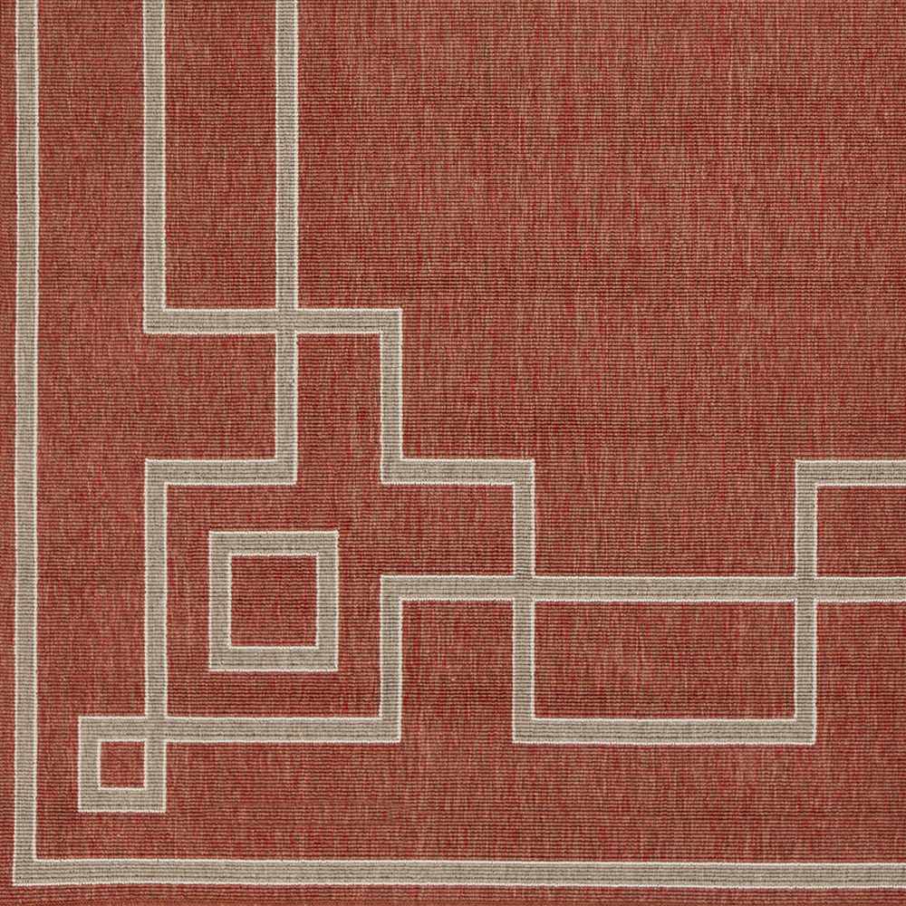 Brick Red Outdoor Greek Key Rug | SmithHönig