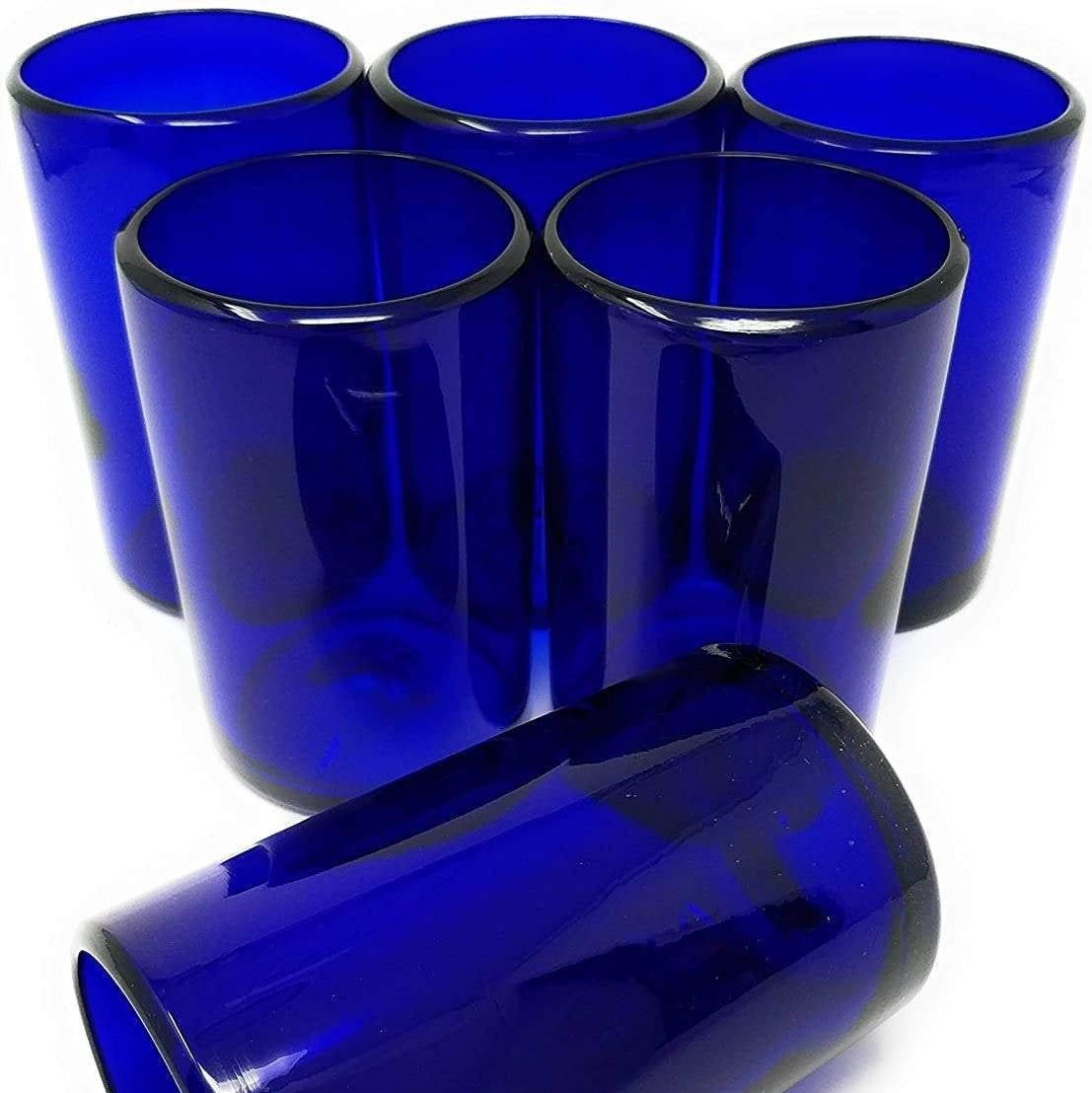 Pure Cobalt Water Glasses - Set of 6 (14 oz each) | SmithHönig