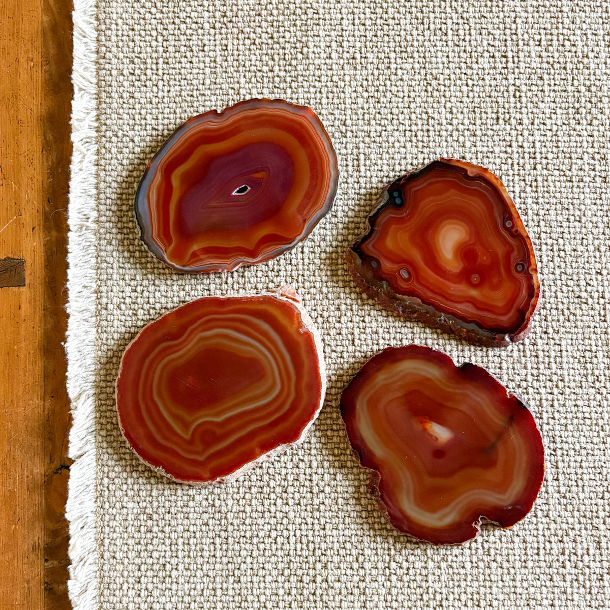 Natural Red Agate Coaster Set | SmithHönig